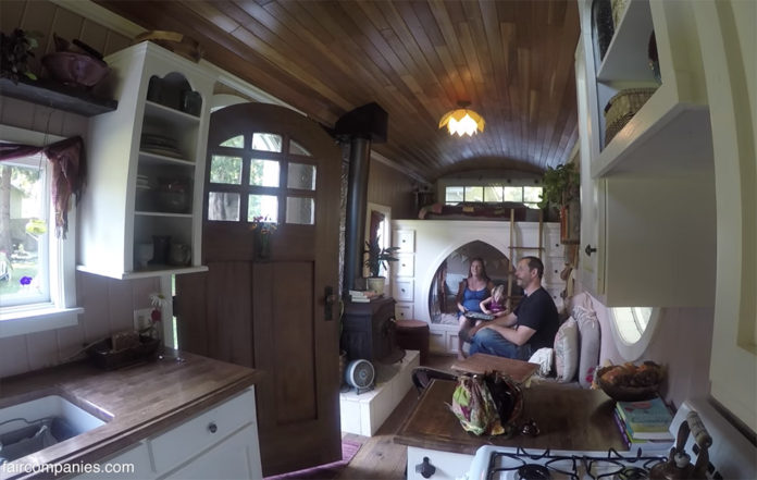 Extraordinary School Bus Tiny House With Shipping Container Workshop ...