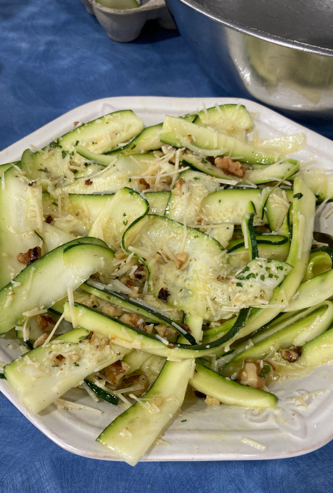 Zucchini Ribbon Salad with Lemon and Parmesan Cheese - Off Grid World