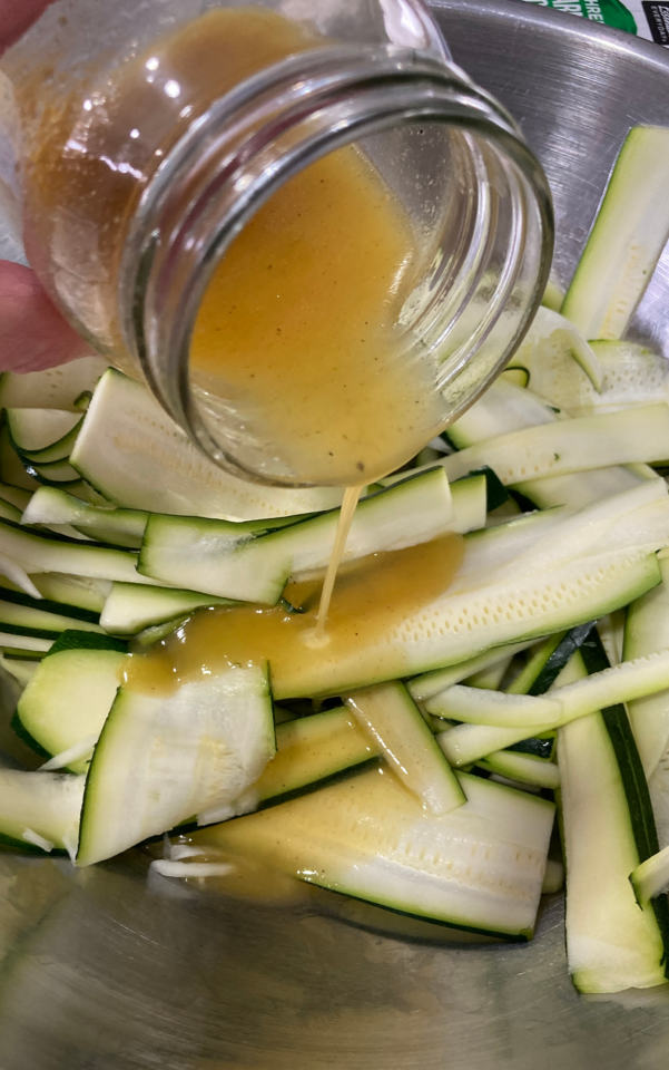 Zucchini Ribbon Salad with Lemon and Parmesan Cheese - Off Grid World