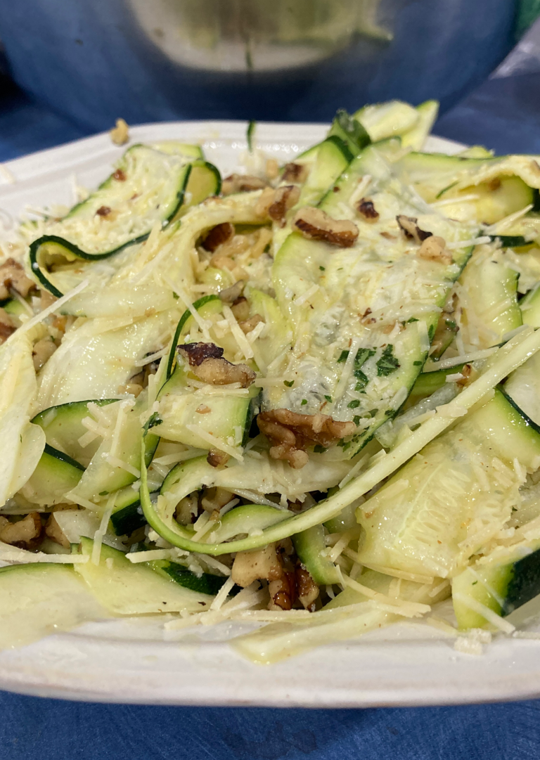 Zucchini Ribbon Salad with Lemon and Parmesan Cheese - Off Grid World
